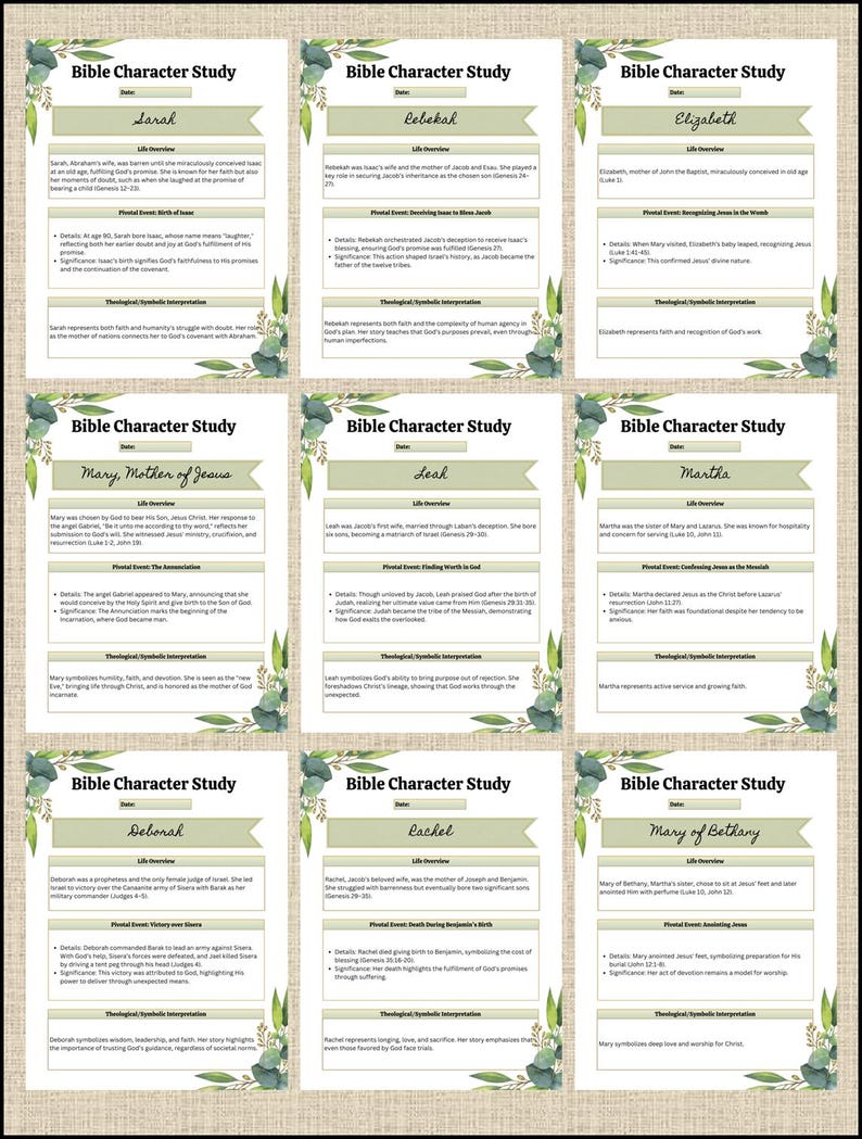 20 Notable Women of the Bible – Bible Character Study Guide (digital ...