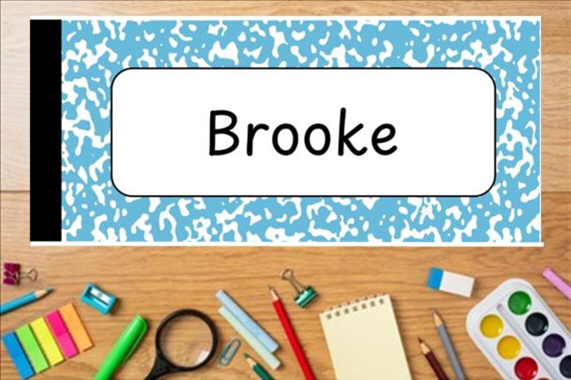 Composition Name Tag Desk Plate - Student Desk Plate - Printable Desk ...