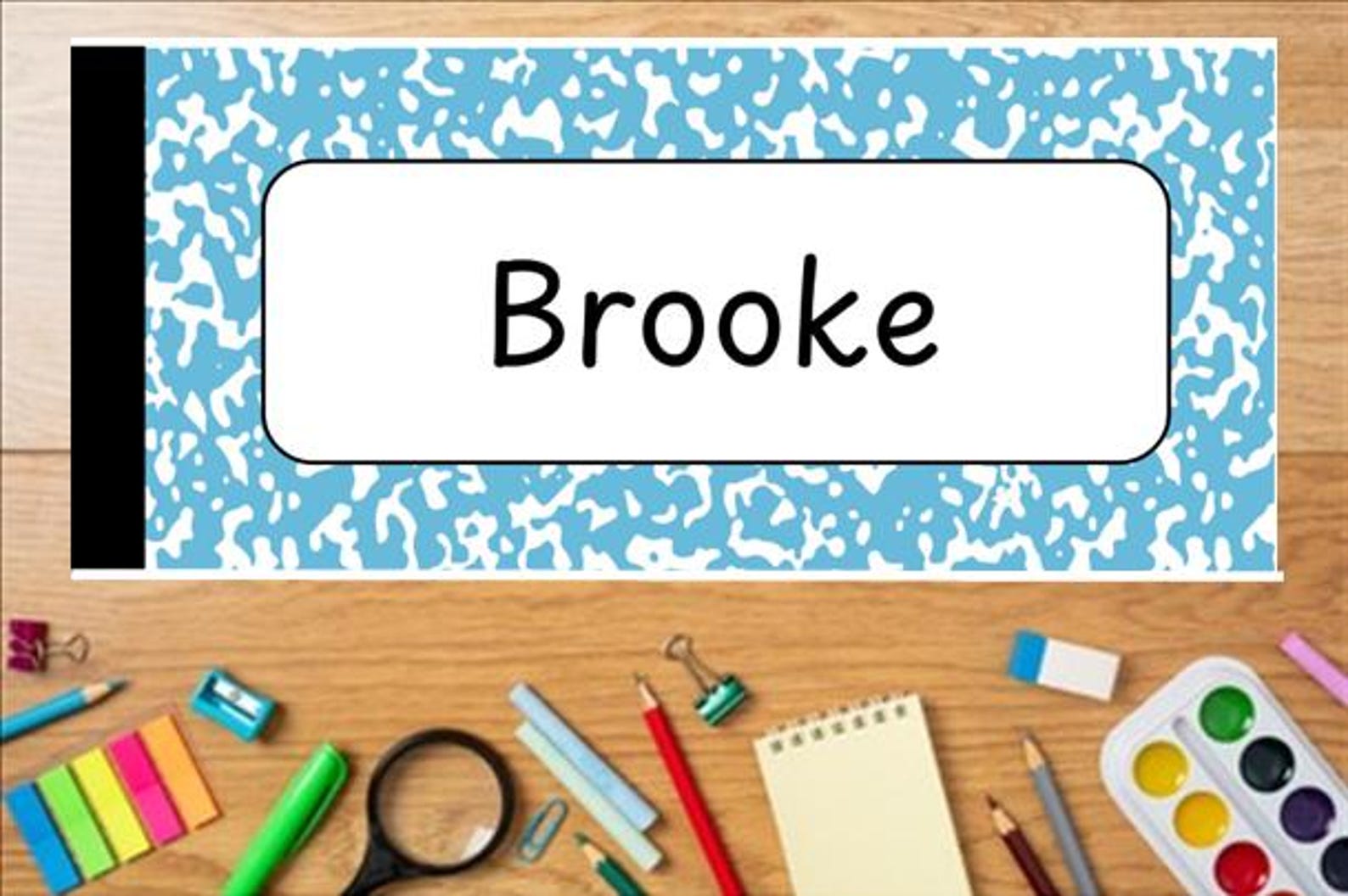 Composition Name Tag Desk Plate - Student Desk Plate - Printable Desk ...