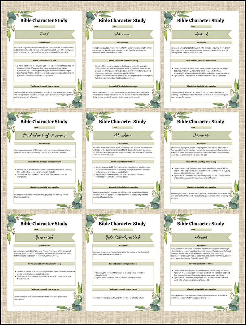 25 Notable Men of the Bible – Bible Character Study Guide (digital ...
