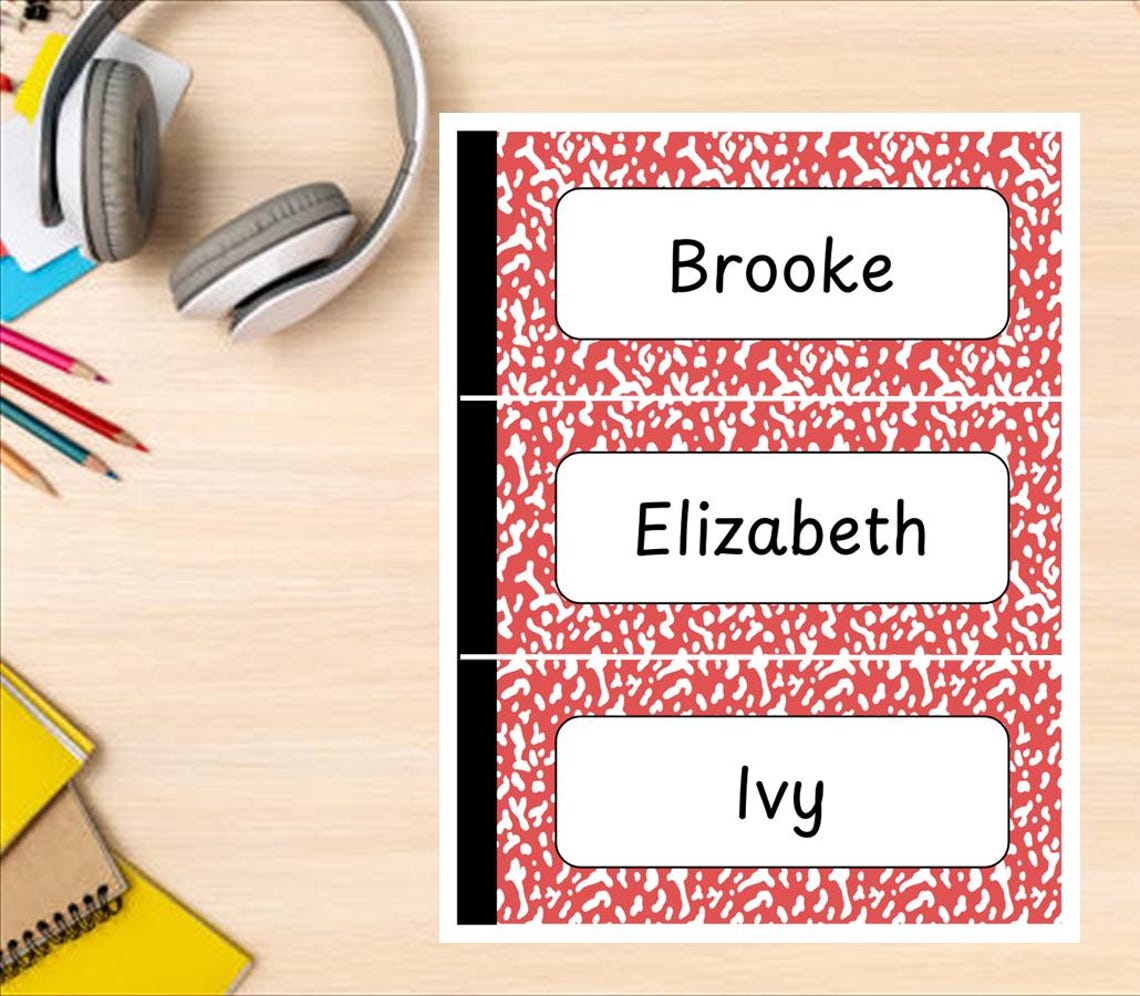 Composition Name Tag Desk Plate - Student Desk Plate - Printable Desk ...
