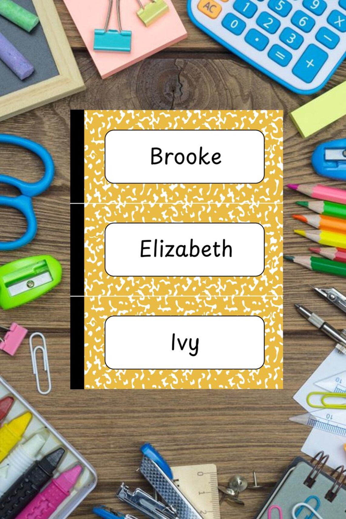 Composition Name Tag Desk Plate - Student Desk Plate - Printable Desk ...