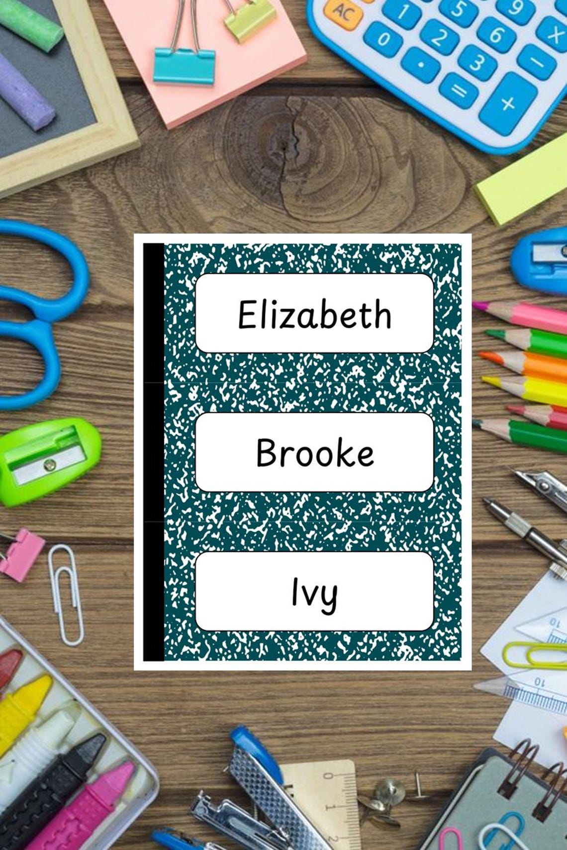 Composition Name Tag Desk Plate - Student Desk Plate - Printable Desk ...