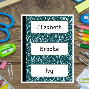 Composition Name Tag Desk Plate - Student Desk Plate - Printable Desk ...