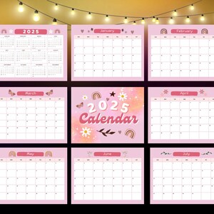Pink Boho 2025 Calendar & Planner | Digital Download | Monthly, Weekly ...