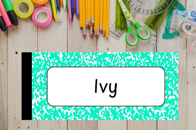 Composition Name Tag Desk Plate - Student Desk Plate - Printable Desk ...