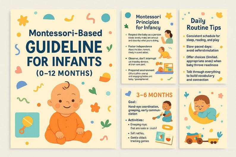 Montessori Baby Development Guide | Printable Infant Milestone Chart 0 ...