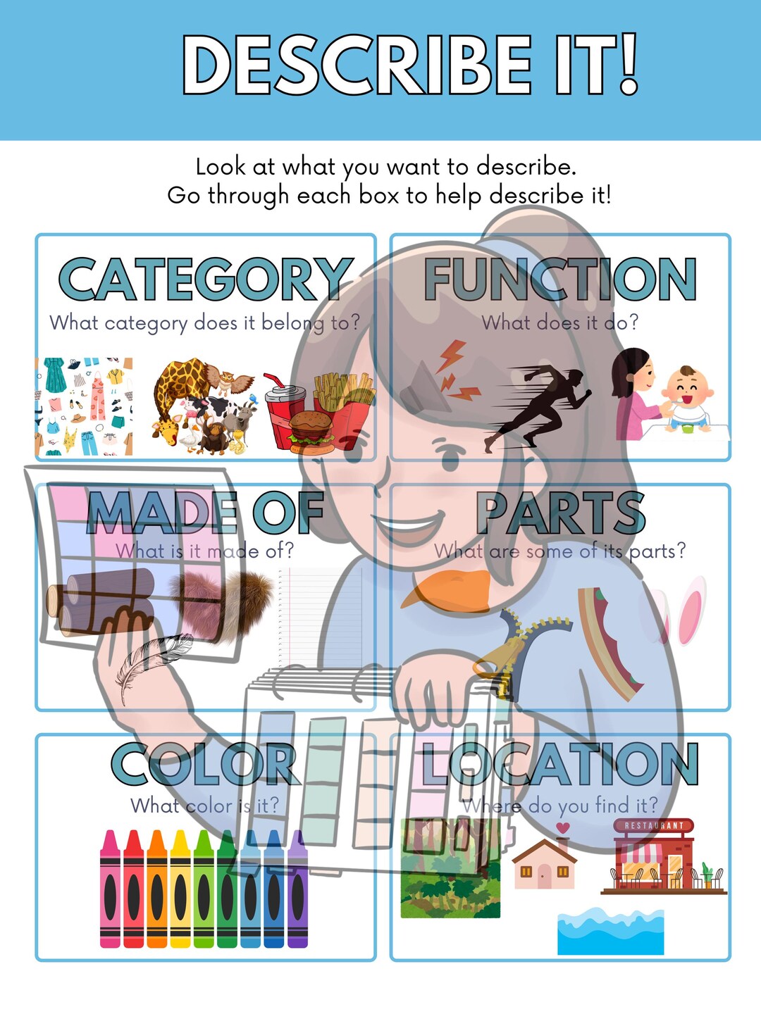 Describing Attributes Speech Therapy Language Printable - Etsy