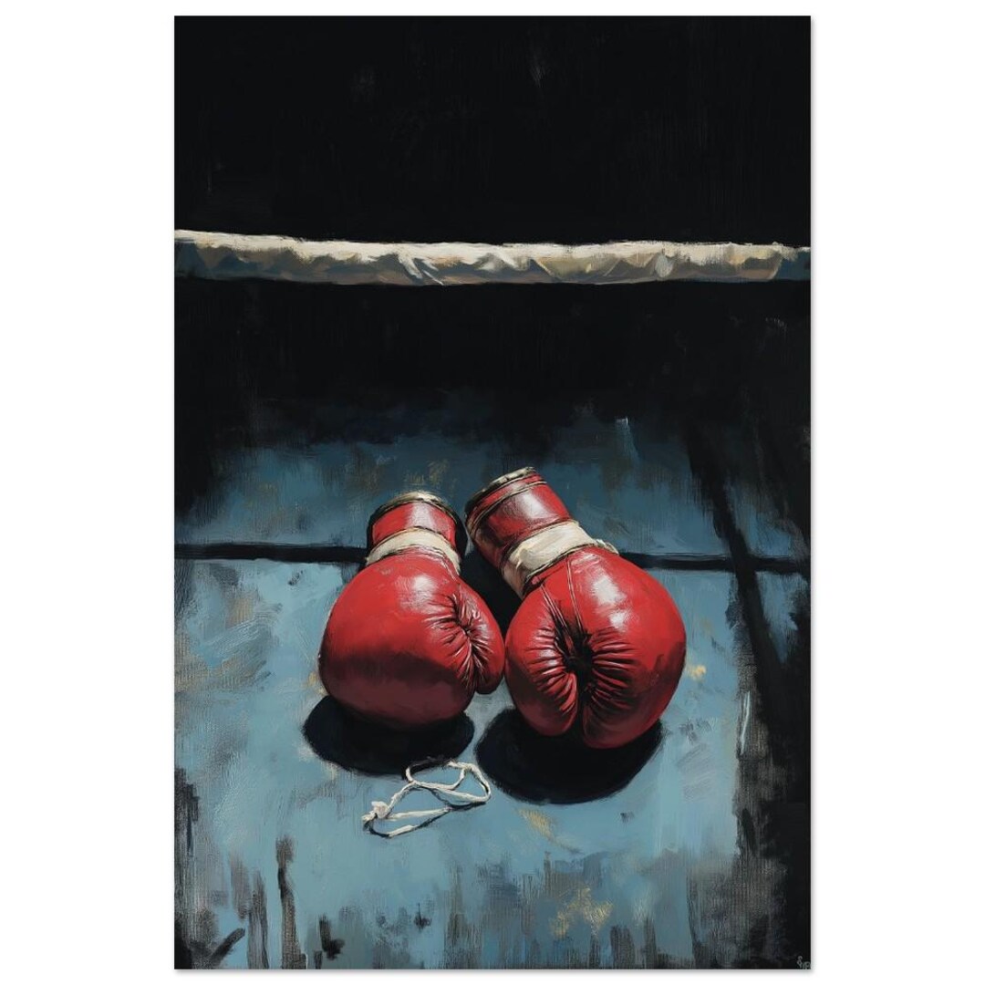 Boxing Glove Poster Art Red Gloves Floor Ring Decor Sports Wall Art - Etsy