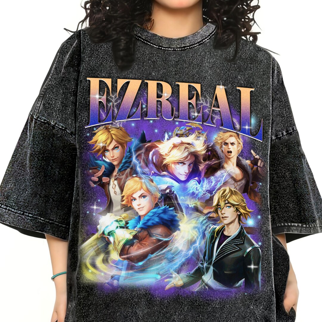 Ezreal Arcane Bootleg Shirt Png Anime Apparel Fanmerch Lol Merchandise ...
