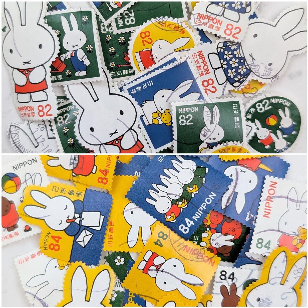 34x Miffy Japanese Used Postage Stamps, Off-paper, Crafting, Collecting ...