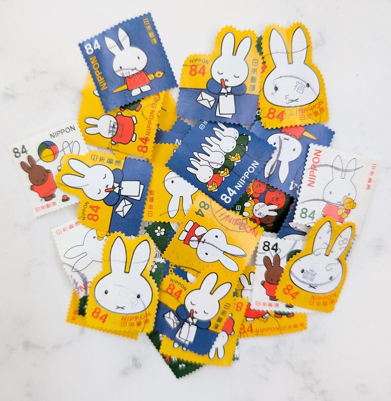 34x Miffy Japanese Used Postage Stamps, Off-paper, Crafting, Collecting ...