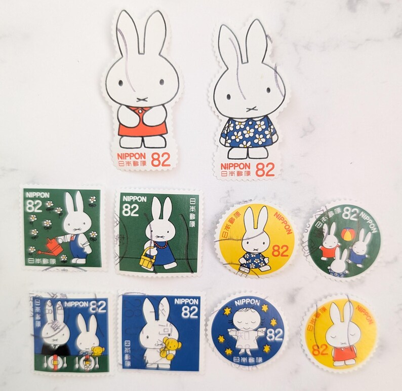 34x Miffy Japanese Used Postage Stamps, Off-paper, Crafting, Collecting ...
