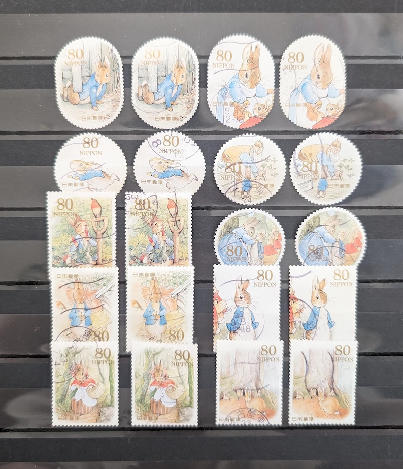 20x Peter Rabbit Japanese Used Postage Stamps – Fruit or Storybook ...