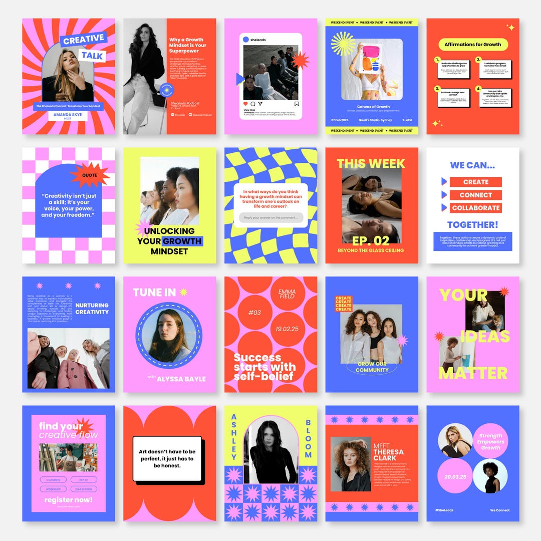 40 Retro Social Media Post Templates | Y2K Social Media Posts ...