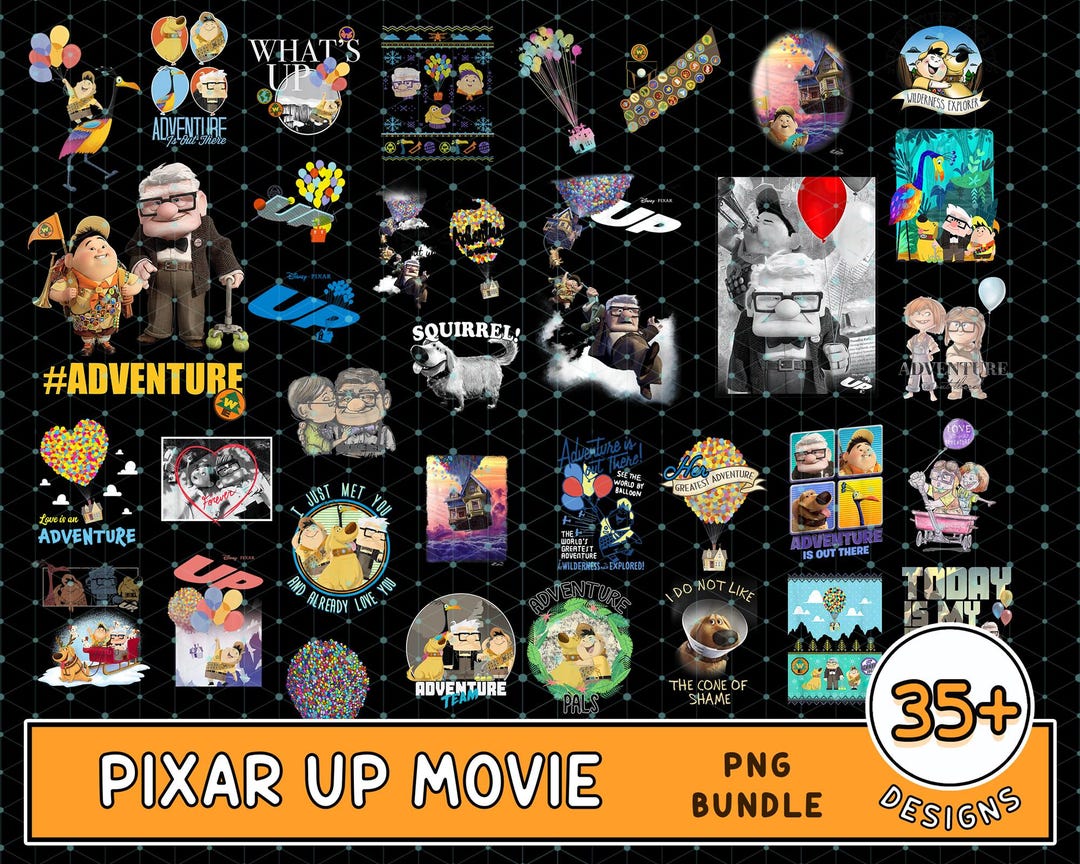 Pixar up Movie 35 Designs Bundle Png up Movie Png Dug Russell up Carl ...