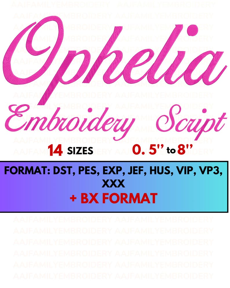 OPHELIA Embroidery Font, Beautiful Embroidery, Pes, Alphabet Machine ...