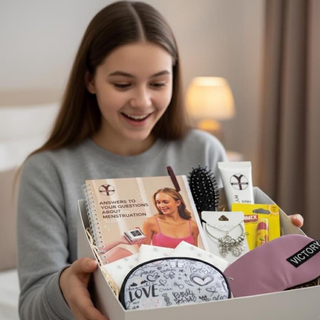 My First Period Kit for Girls Organic Cotton Starter Box Self Care Gift ...