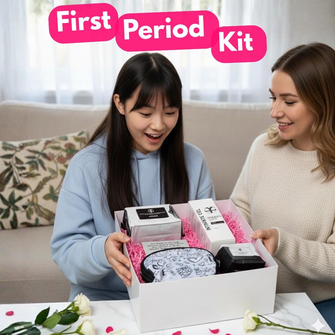 First Period Gift Box for Teen Organic Cotton Pads Period Survival Set ...
