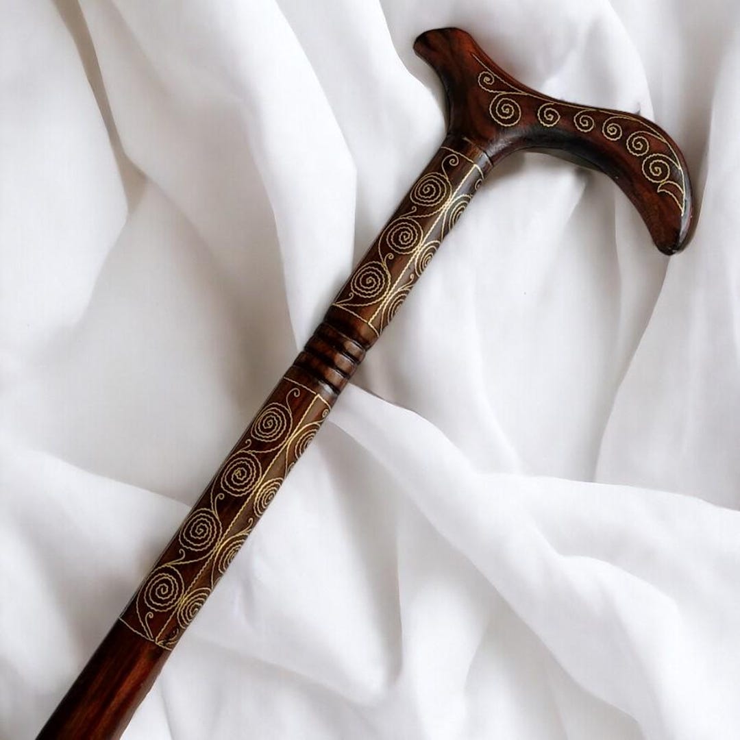 Unique Cane-mother of Pearl Cane-mother of Pearl Inlaid Walking Stick ...