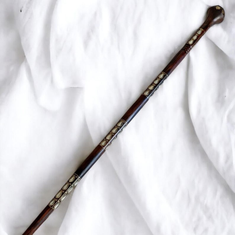 Unique Cane-mother of Pearl Cane-mother of Pearl Inlaid Walking Stick ...