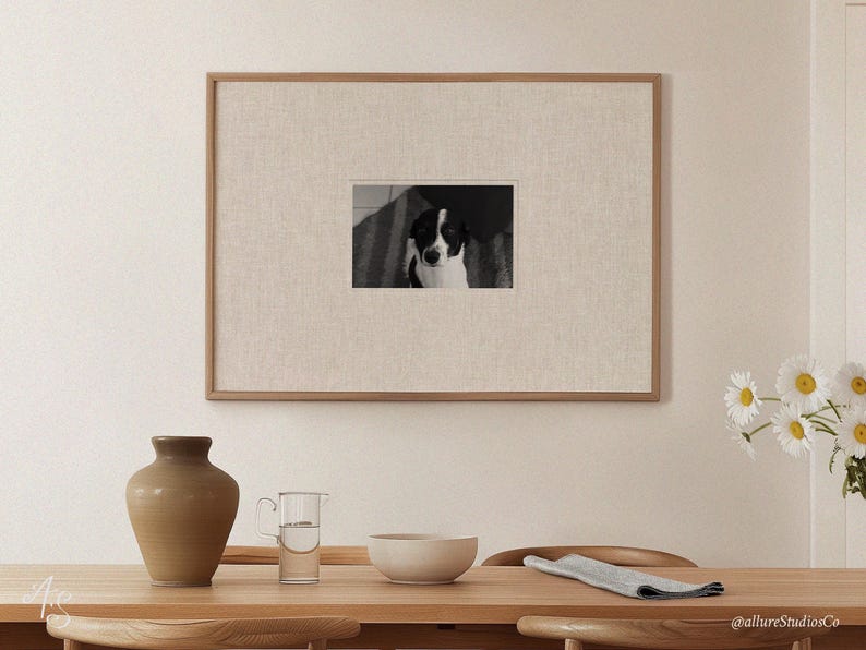 Personalized Photo Frame Mat | Beige Cream| Horizontal Printable Photo ...
