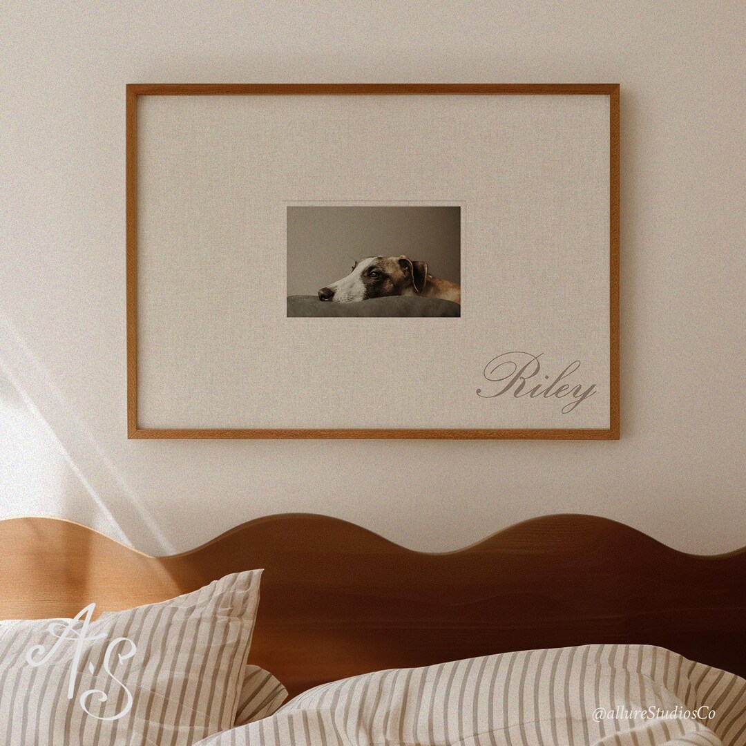 Personalized Photo Frame Mat | Beige Cream| Horizontal Printable Photo ...