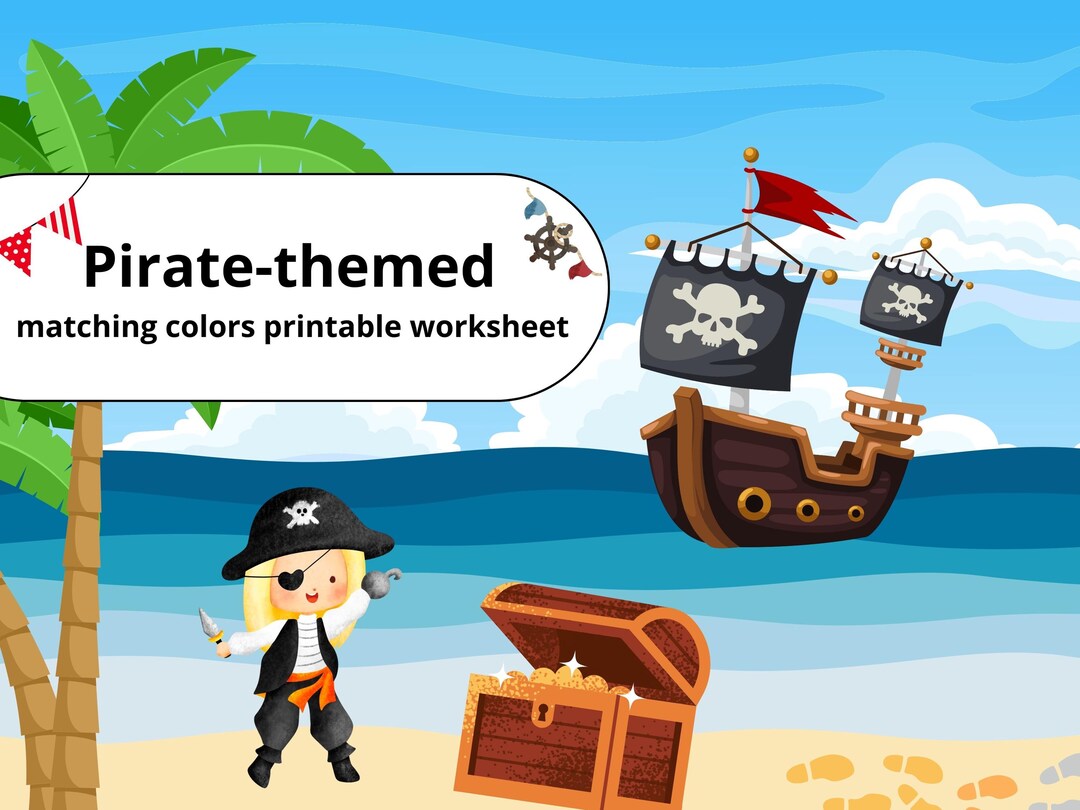 Pirate-themed Printable Worksheets for Kids - Etsy