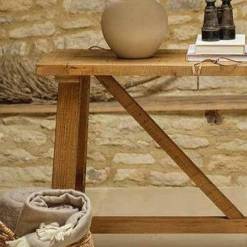 Wooden Console Table, Rustic Wall Table, Reclaimed Solid Wood, Live ...