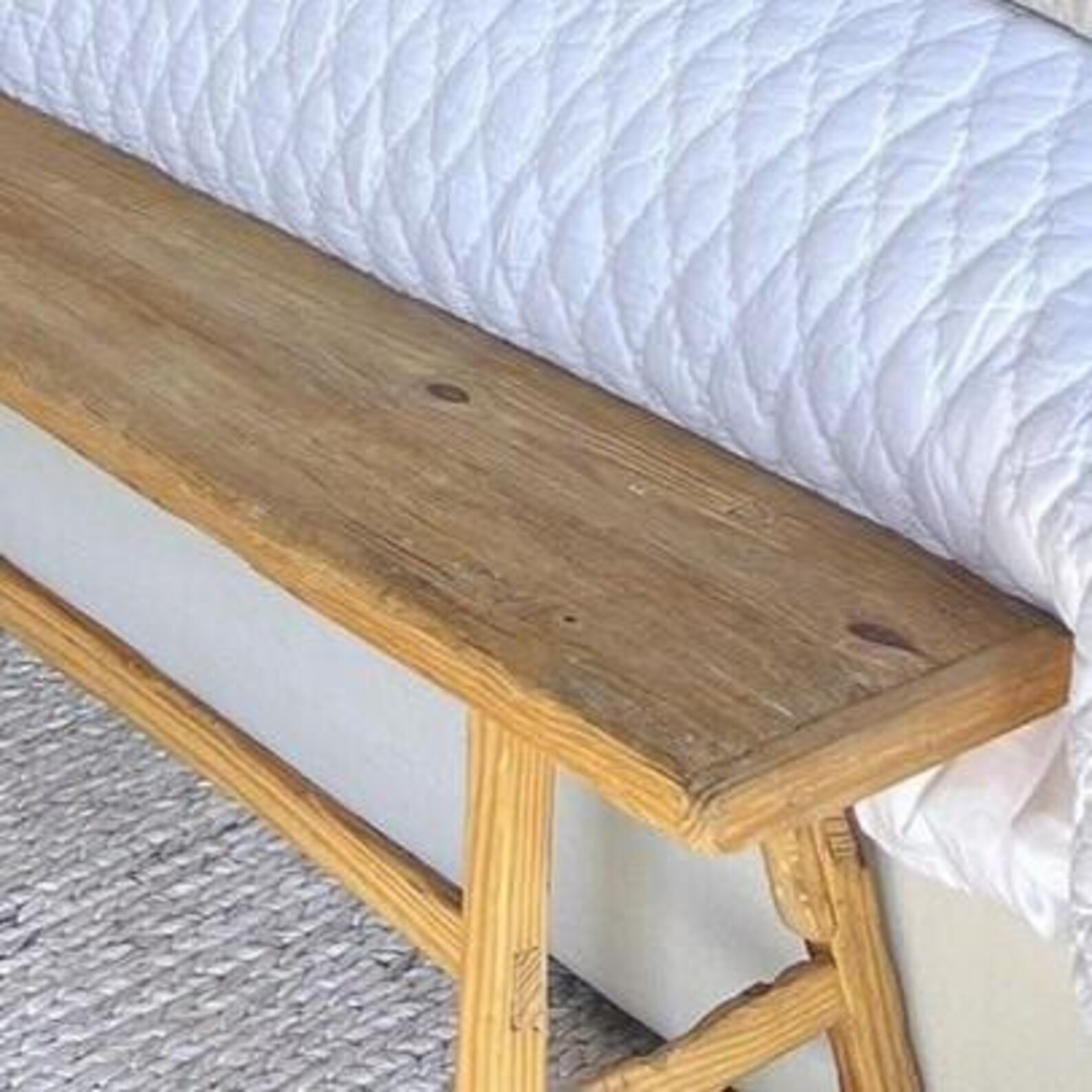 Entryway Wood Bench, Rustic Reclaimed Wooden Tall Bench, Farmhouse ...