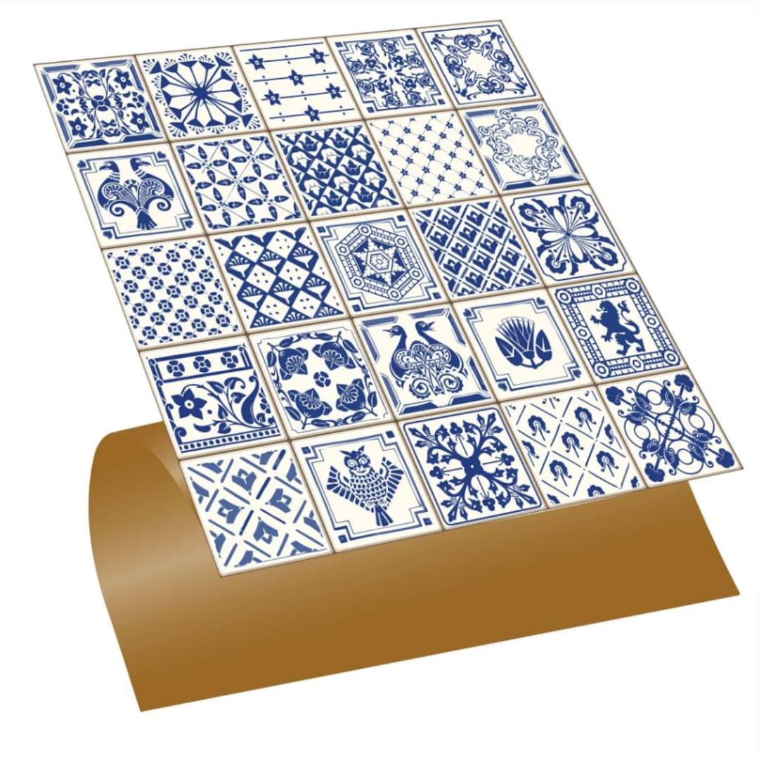 Self Adhesive Modern Blue Tile Patterned 300x300 Mm - Etsy Australia