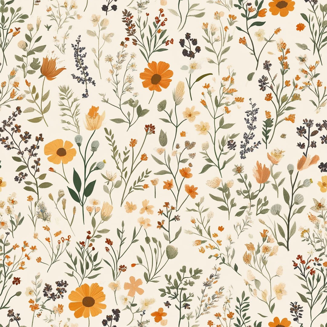 Golden Wildflower Bliss High-resolution Design, 9000x9000, 300 DPI ...