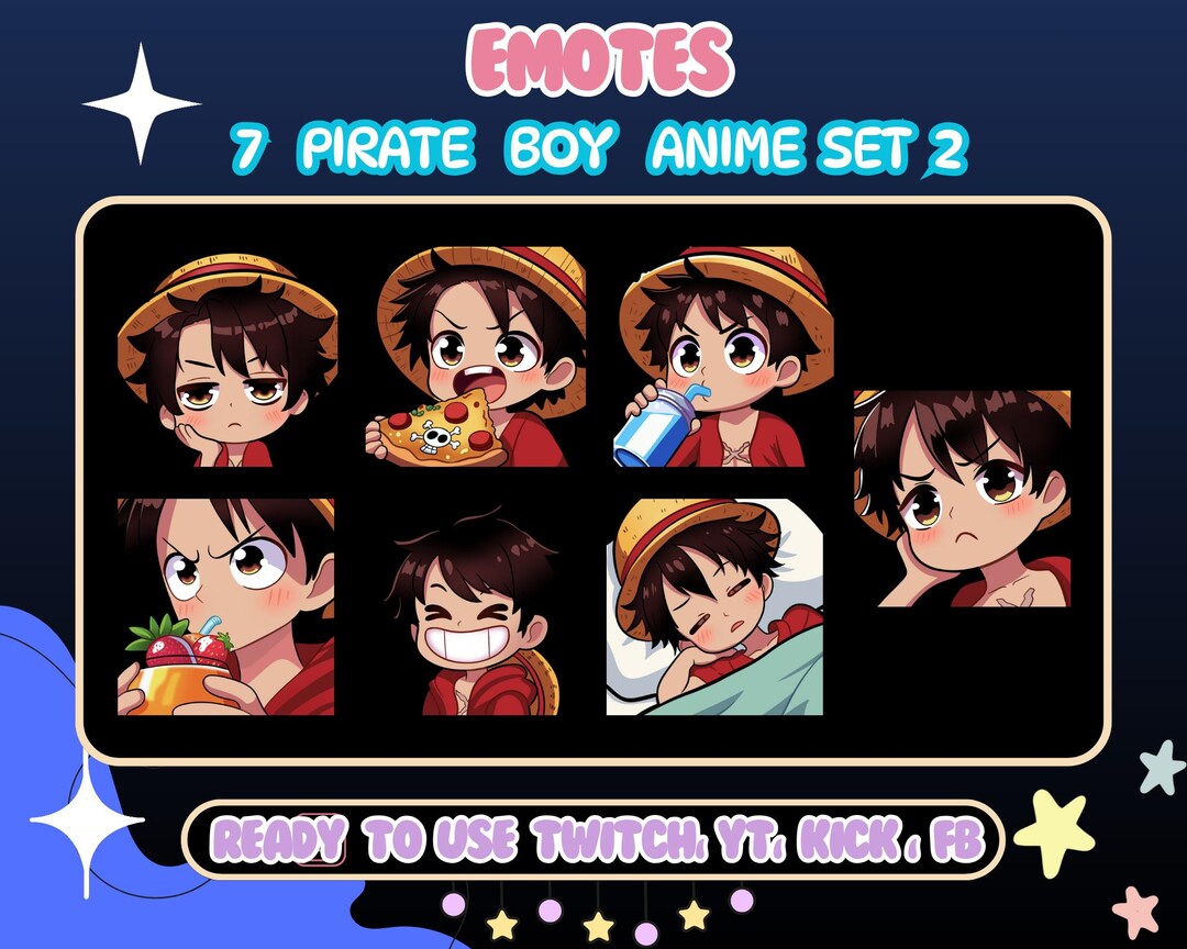 7 PIRATE BOY EMOTES Set 2 | Twitch Emotes | Discord Emotes | Kick ...