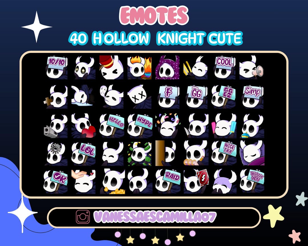 40 Hollow Knight Emotes | Twitch Emotes | Discord Emotes | Videogame ...
