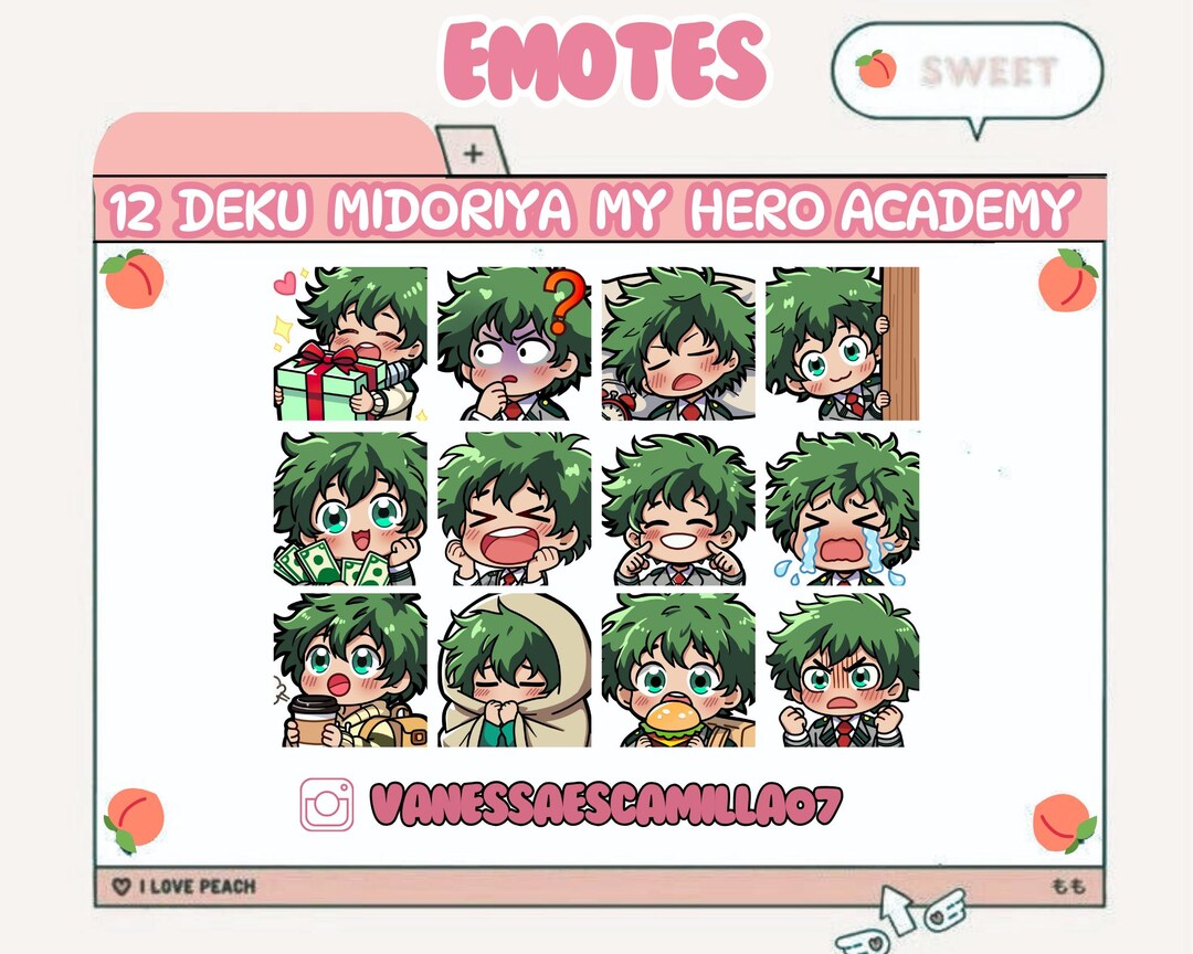 12 DEKU EMOTES Izuku Midoriya Twitch Emotes Discord Emotes Kick Emotes ...