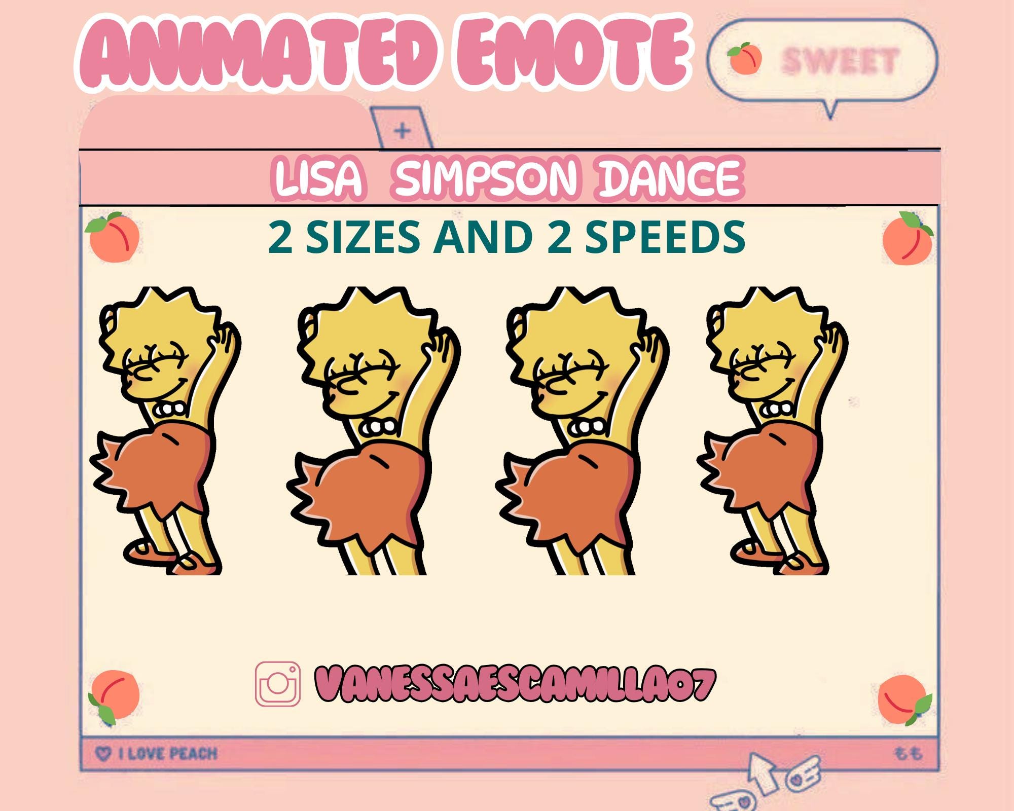 Animated Emote Lisa Simpson Dance | Animated Emotes | Simpson Emotes ...