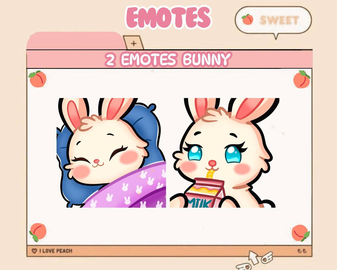 2 CUTE BUNNY EMOTES | Twitch Emotes | Discord Emotes | Kick Emotes ...