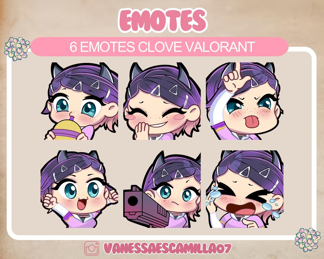 6 Chibi Clove Valorant Emotes Valorant Emotes Twitch Emotes Discord ...
