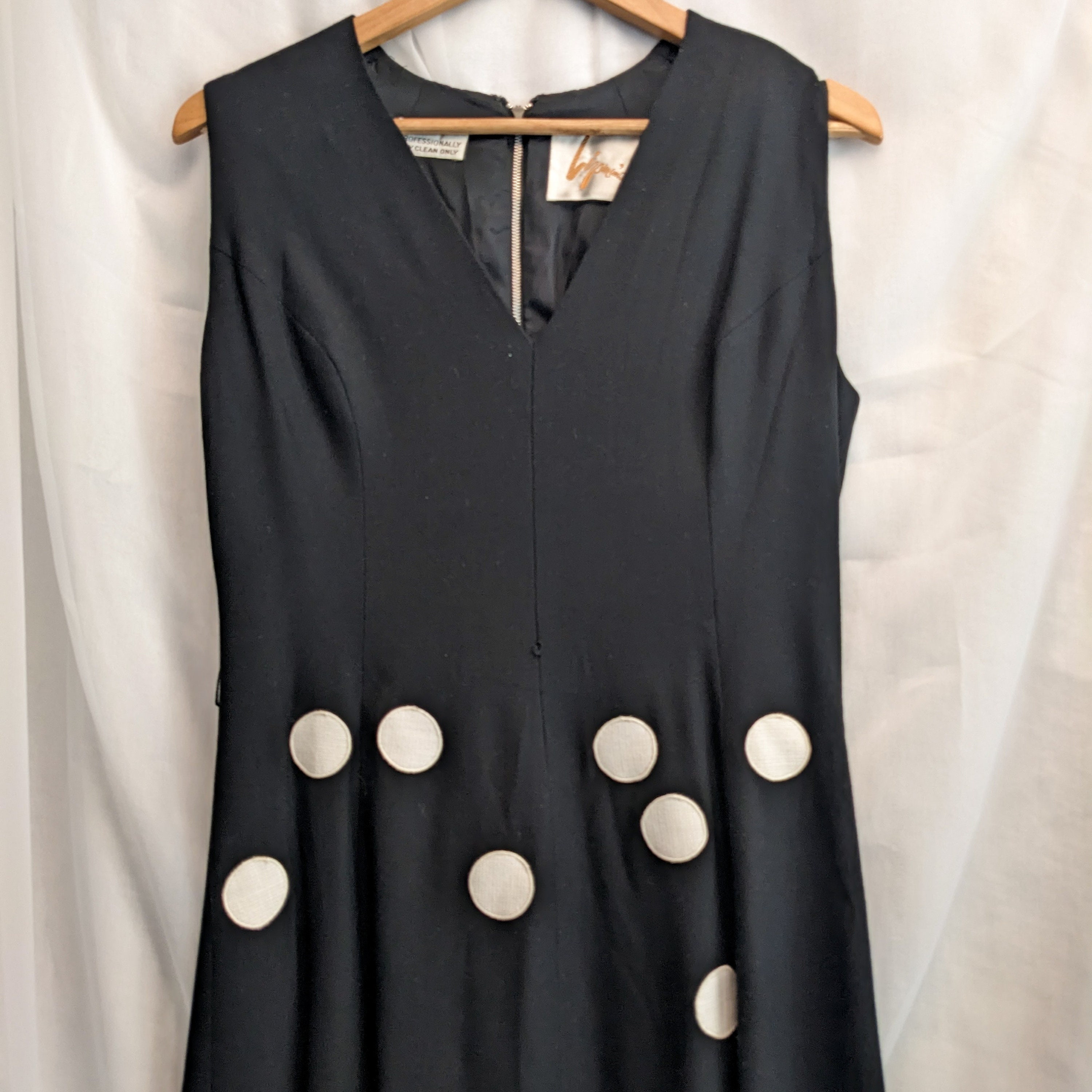 1960's Black and White Polka Dot Dress, Shannon Rogers for Jerry ...
