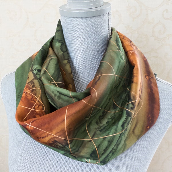Olive Silk Scarf - Etsy