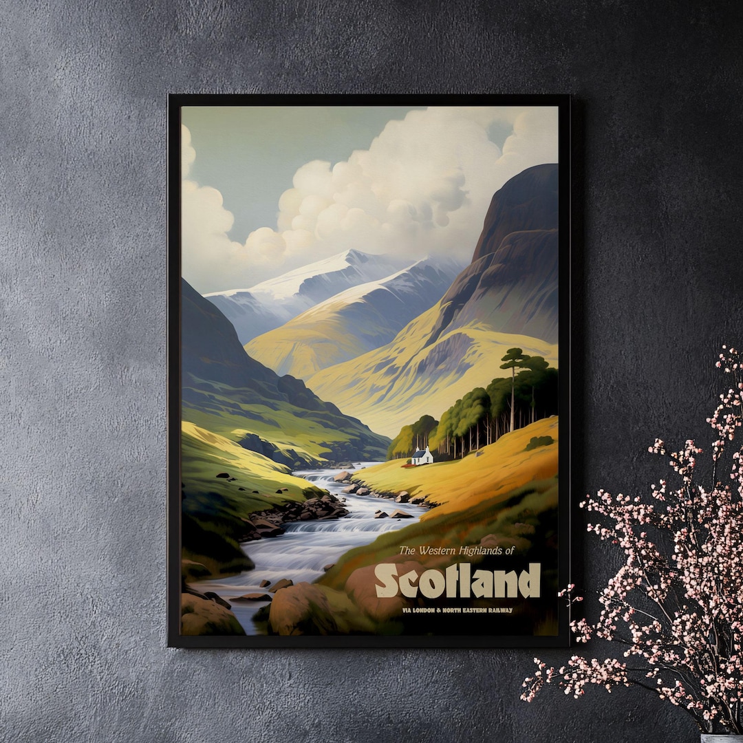 The Western Highlands of Scotland - 1920s Art Deco Poster - Vintage ...