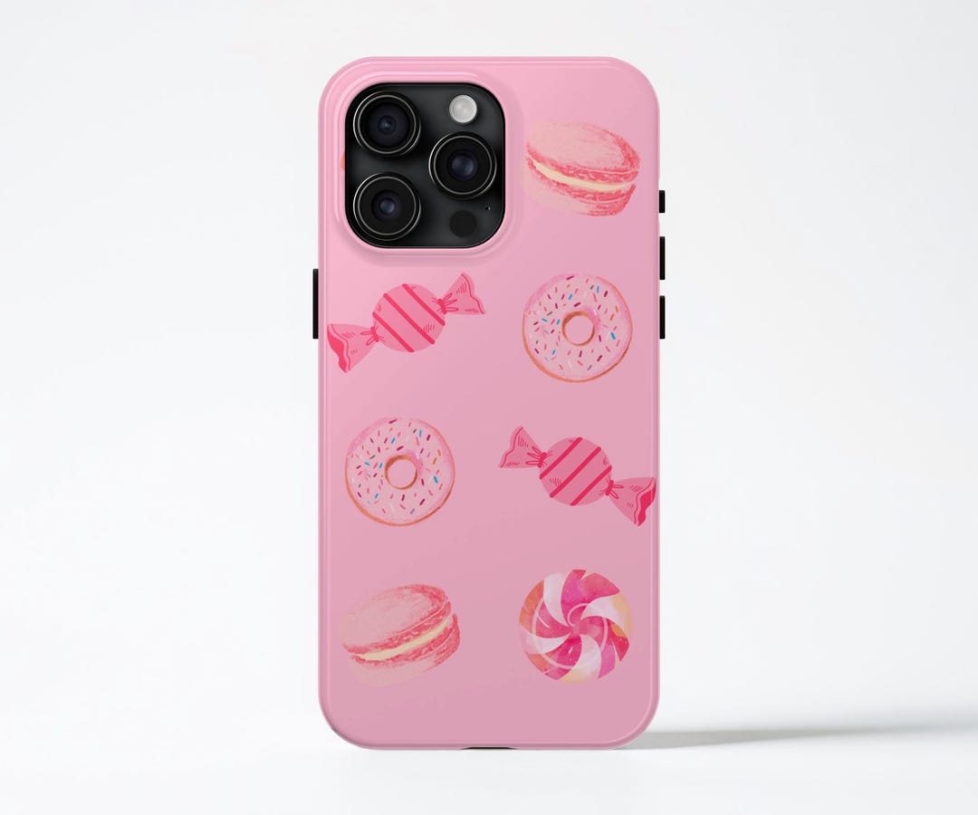 Coquette Pink Candy and Cake Phone Case Cute Pink Aesthetic Watercolor ...