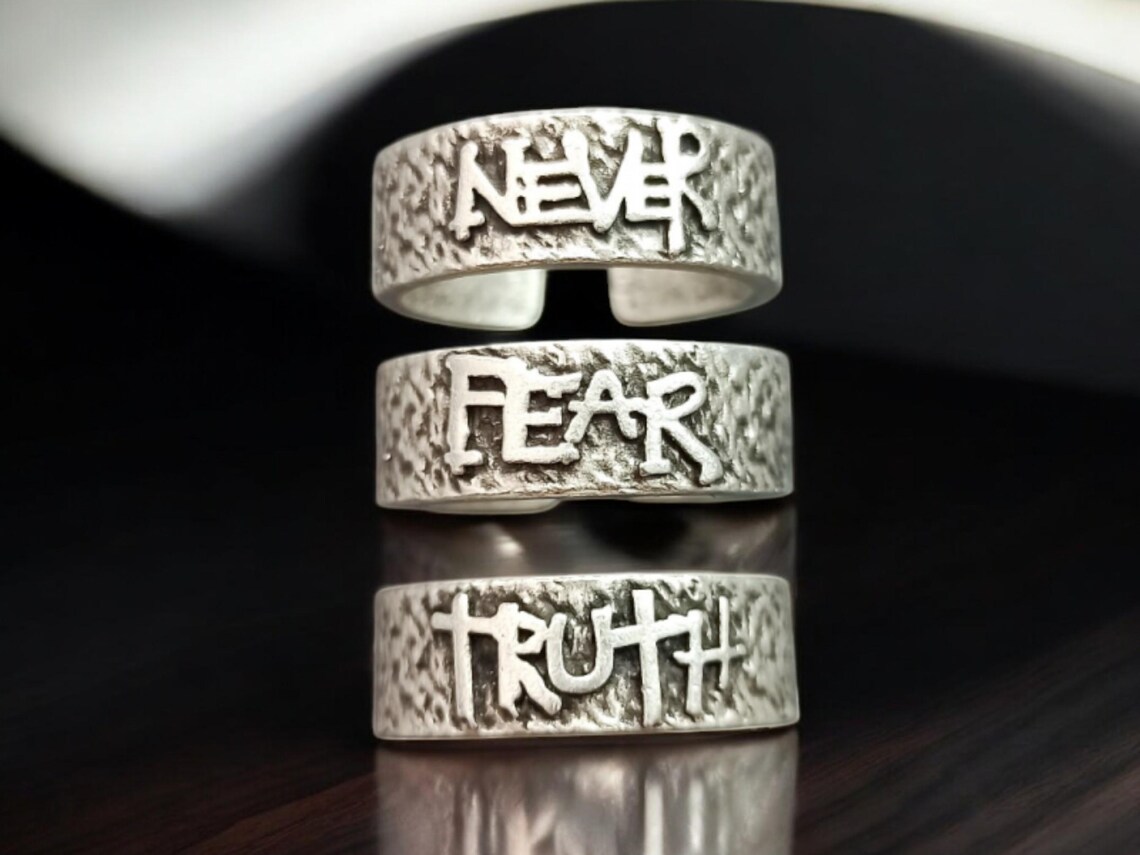 Never Fear Truth Ring Set - Johnny Depp Inspired Adjustable Rings ...
