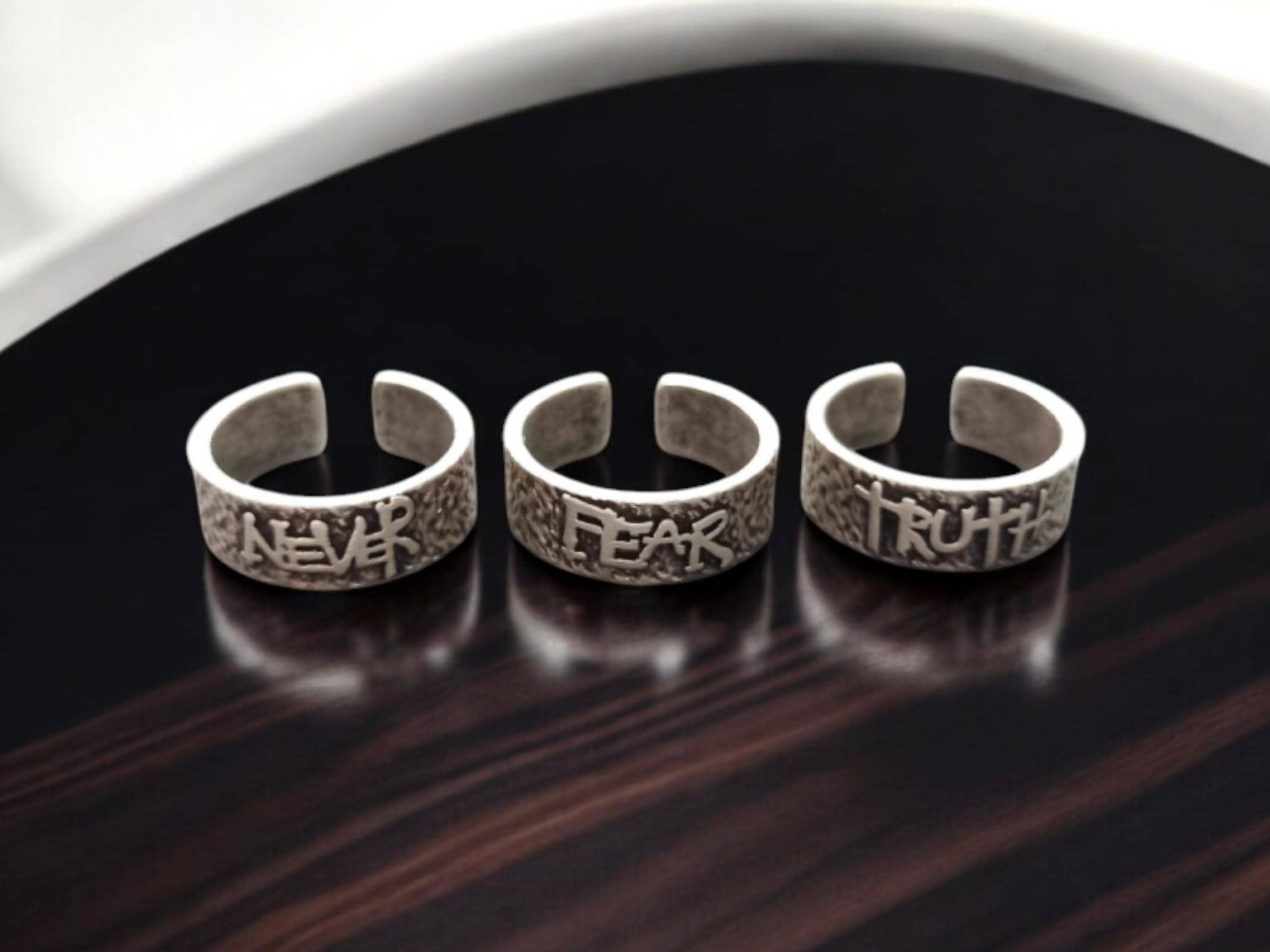 Never Fear Truth Ring Set - Johnny Depp Inspired Adjustable Rings ...