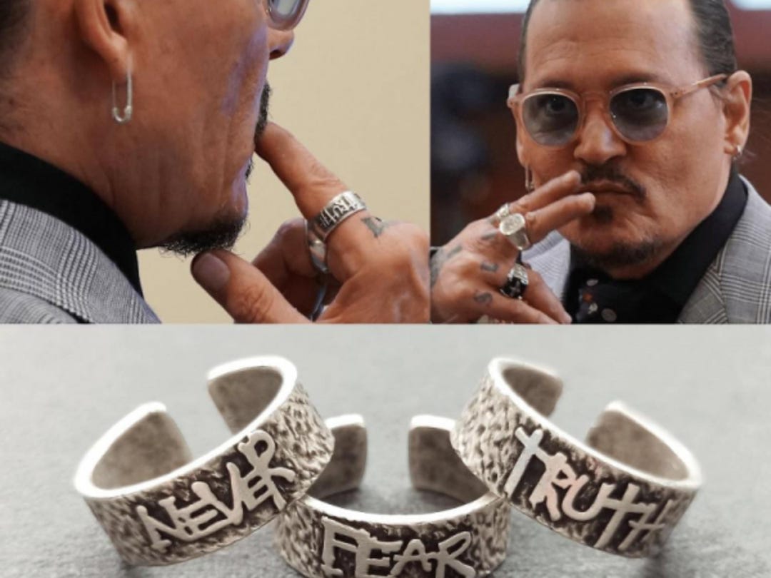 Never Fear Truth Ring Set - Johnny Depp Inspired Adjustable Rings ...