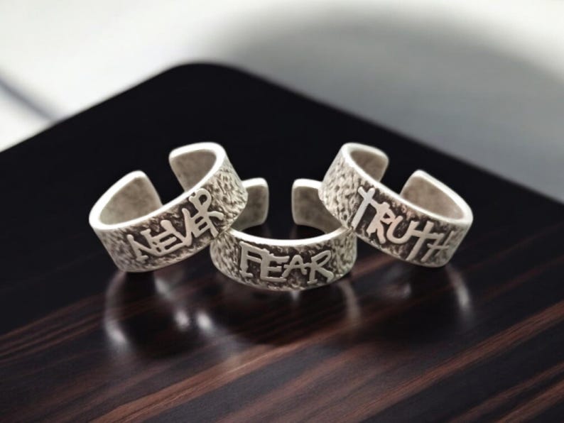Never Fear Truth Ring Set - Johnny Depp Inspired Adjustable Rings ...