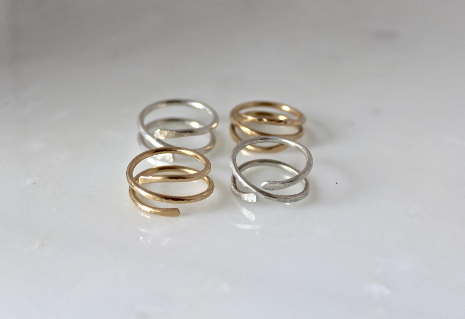 Hammered Gold Spring Ring - Etsy