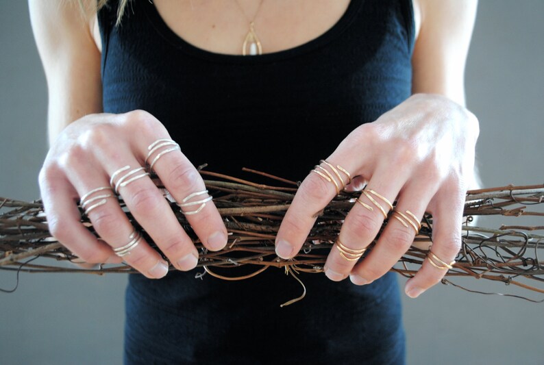 Hammered Gold Spring Ring - Etsy