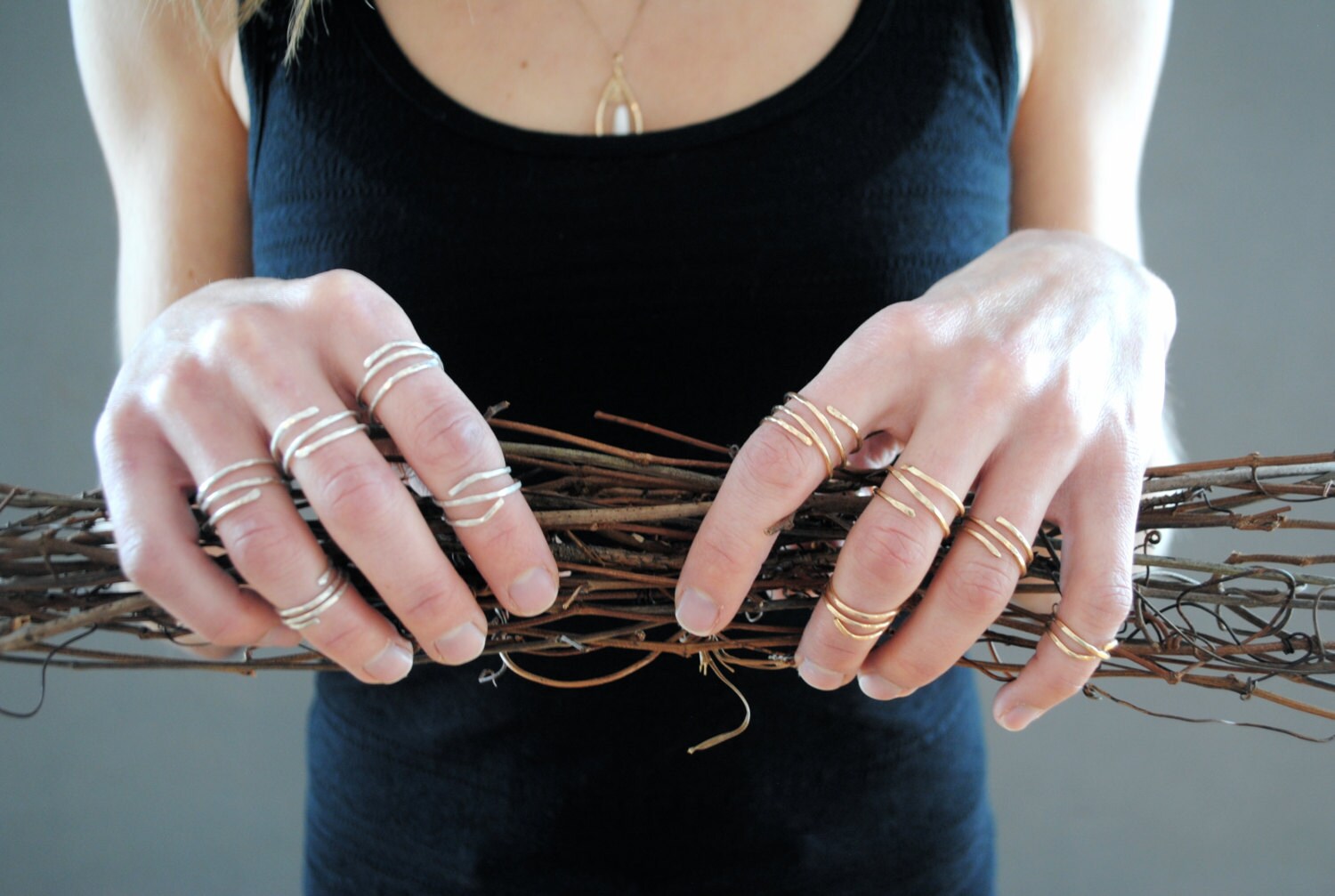 Hammered Gold Spring Ring - Etsy