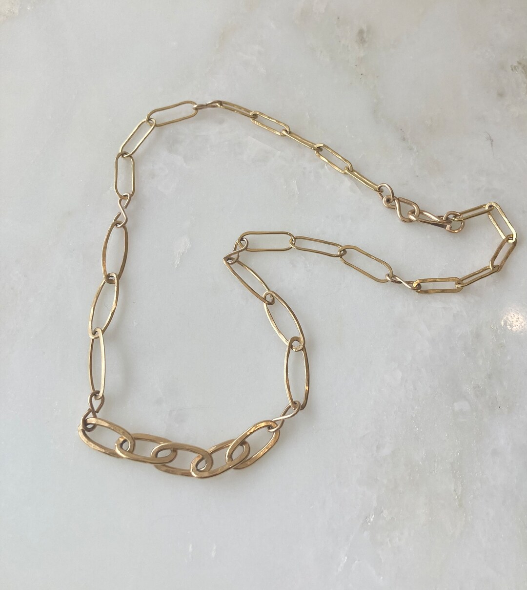Gold Chain Necklace With Mixed Chains - Etsy